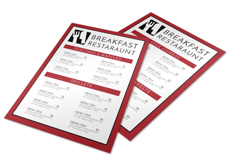 Restaurant Breakfast Menu Template MyCreativeShop