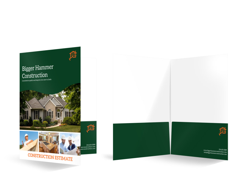 Construction Pocket Folder Templates | MyCreativeShop