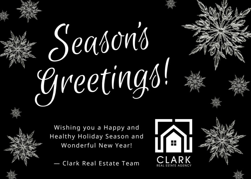 Black White Season s Greetings Card Template MyCreativeShop