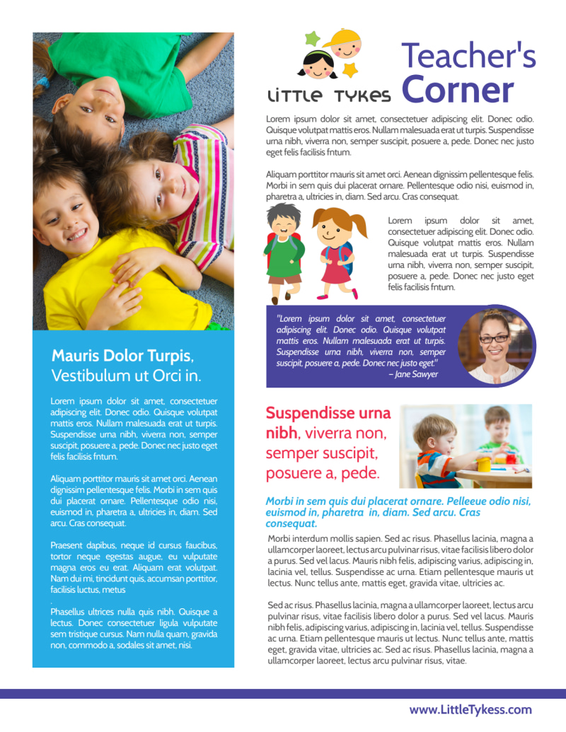 Awesome Daycare Newsletter Template MyCreativeShop