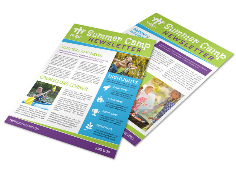 Summer Camp Newsletter Templates MyCreativeShop