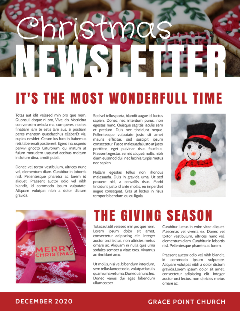 Cheerful Christmas Newsletter Template MyCreativeShop