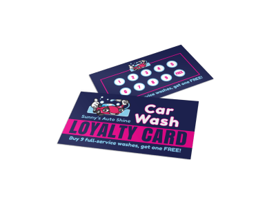 Car Wash Loyalty Card Templates | MyCreativeShop