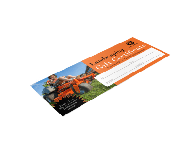 Landscaping Gift Certificate Templates | MyCreativeShop