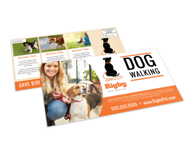 Dog Walking Postcard Templates | MyCreativeShop