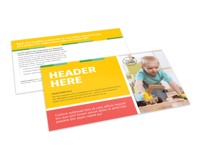 Child Care Postcard Templates | MyCreativeShop