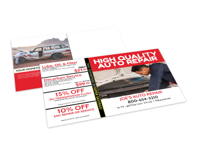 Auto Repair Postcard Templates | MyCreativeShop