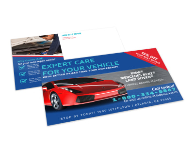 Auto Repair Postcard Templates | MyCreativeShop