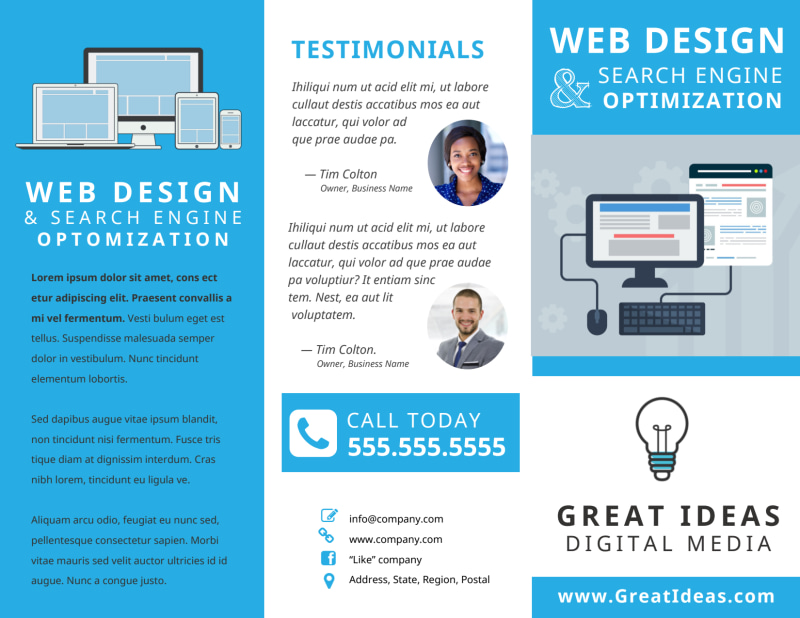 Web Design & SEO Brochure Template | MyCreativeShop