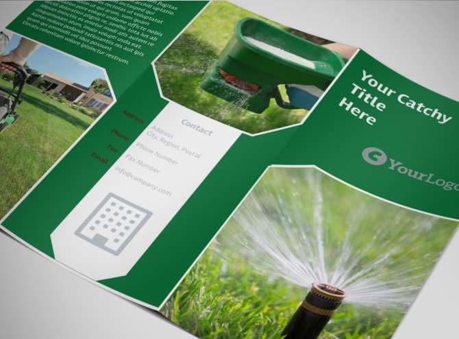Lawn Care Service Tri Fold Brochure Template