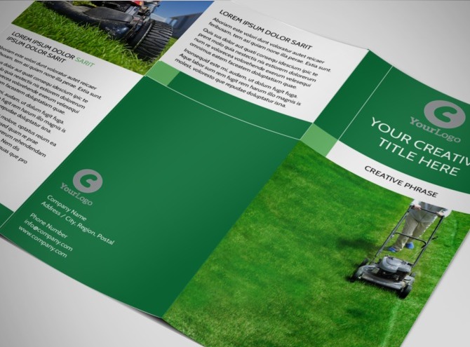 Grass Mowing Lawn Care Services Business Brochure Templates