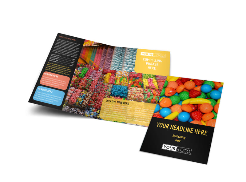 Sweet Candy Store Bi-Fold Brochure Template