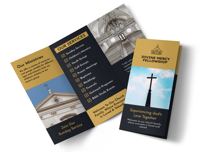 Church Tri Fold Brochure Template Free