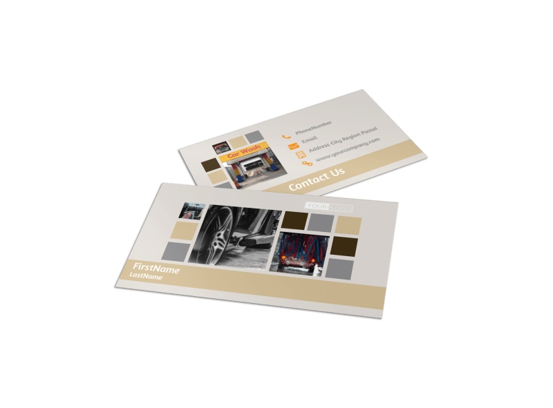 Clean Car Wash Business Card Template MyCreativeShop