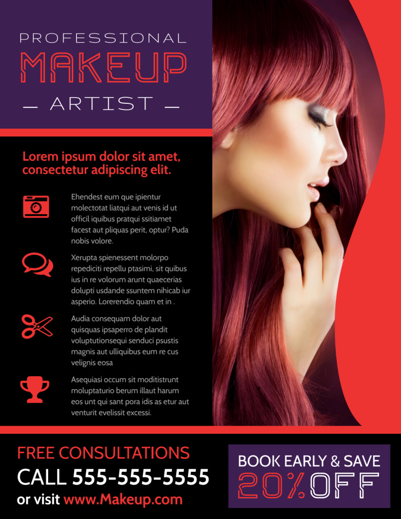 Makeup Artist Brochure Template Free Printable Templates
