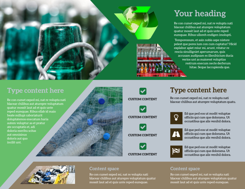 Litter & Recycling Center Brochure Template | MyCreativeShop