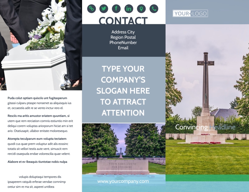 Memorial & Funeral Services Brochure Template