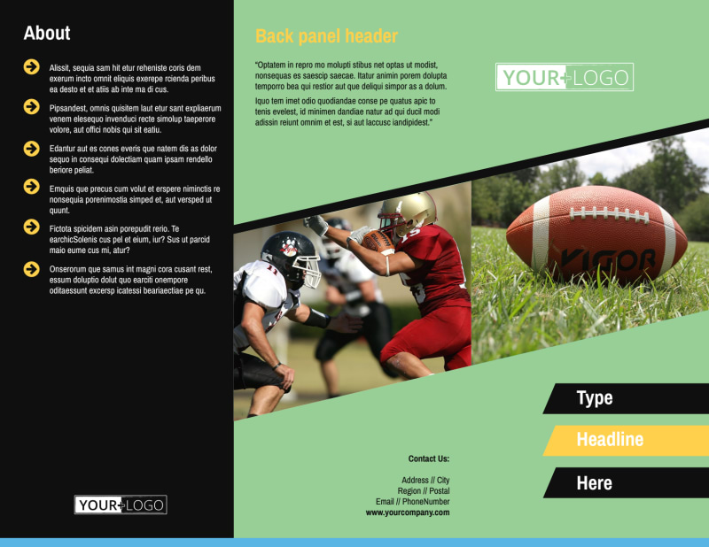 Football Camp Brochure Template MyCreativeShop