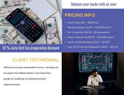 Accounting & Bookkeeping Brochure Template | MyCreativeShop