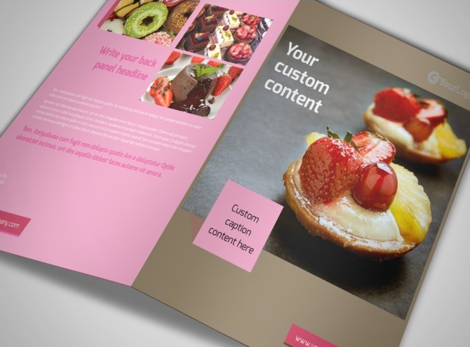 Pastry Catering Bi-Fold Brochure Template