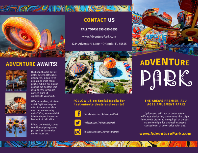 Theme Park Brochure Template 2023 Template Printable