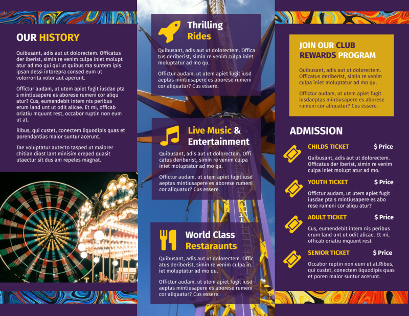 Amusement Park Brochure Template MyCreativeShop
