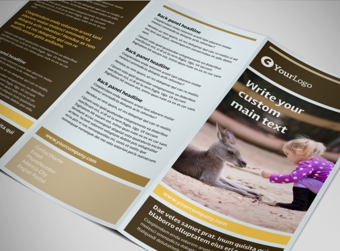 Zoo & Wild Animal Park Tri-Fold Brochure Template