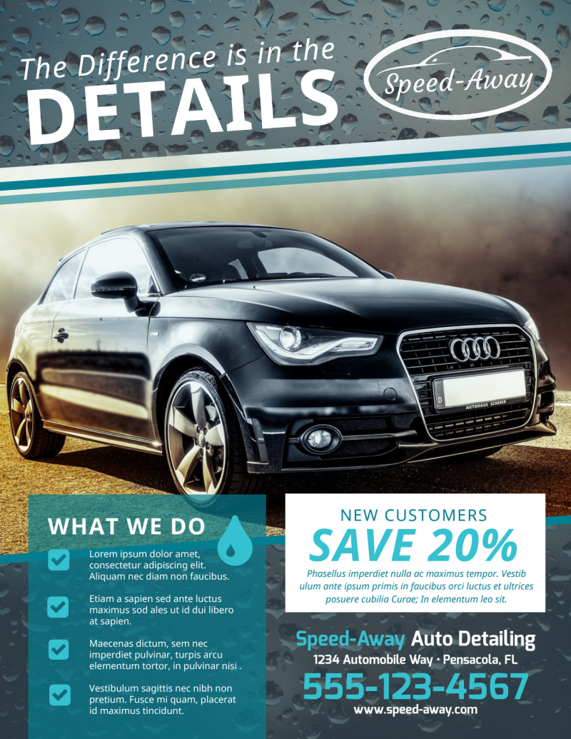 Car Detail Flyer Template Free Printable Templates